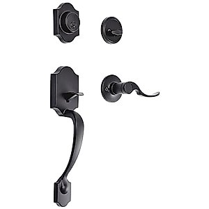 Amazon Basics Handleset with Shelby Lever - Single Cylinder - Matte Black