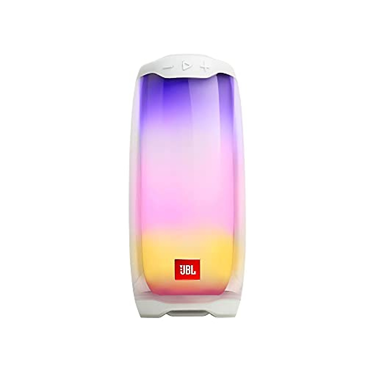 JBL Pulse 4 - Portable Bluetooth Speaker with 360 degrees LED lights, powerful sound and deep bass, IPX7 waterproof, 12 hours of playtime, JBL PartyBoost for multiple speaker pairing (White)