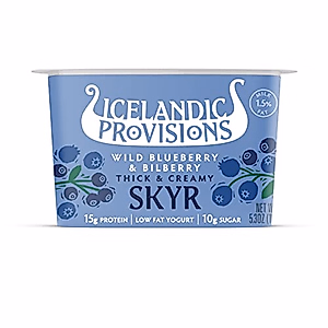 Icelandic Provisions, Wild Blueberry and Bilberry Thick and Creamy SKYR, 5.3 Ounce