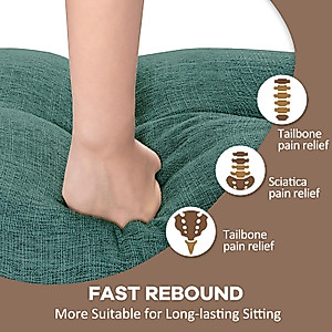 downluxe Indoor Bench Cushion for Indoor Furniture, Non-Slip Tufted Overstuffed Textured Memory Foam Bench Seat Cushion, 36" X 14" X 4", Green, 1 Pack