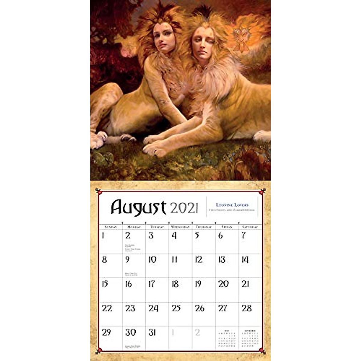 Boris Vallejo and Julie Bell's Fantasy Wall Calendar 2021