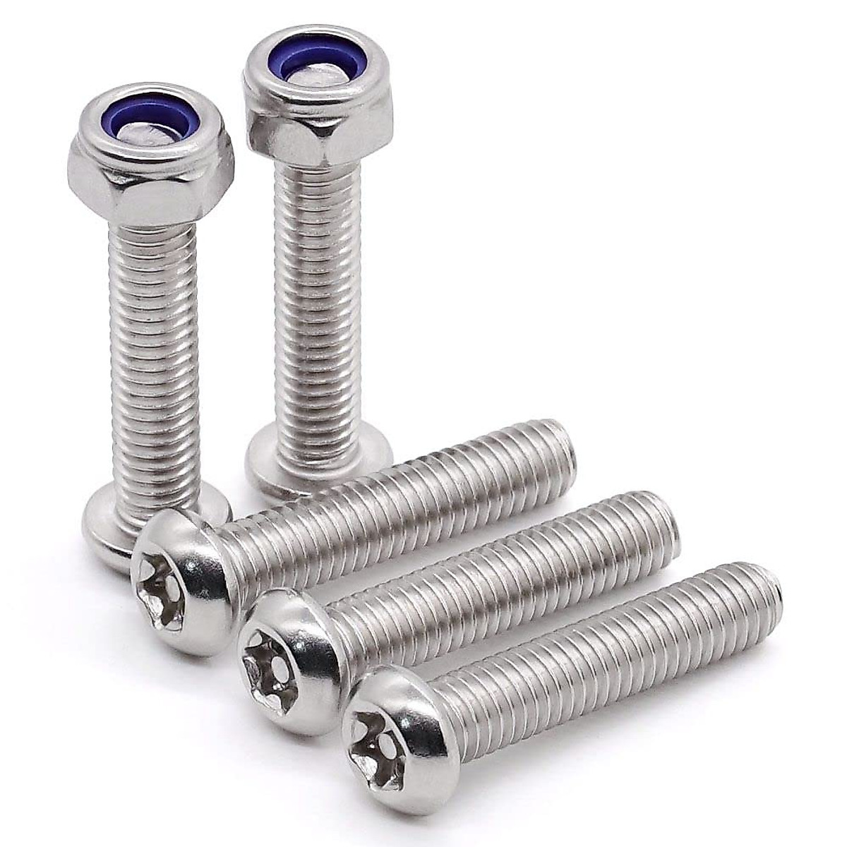Glvaner (20 Sets) M6 x 20mm Button Torx Head Tamper Proof Security Torx Head Machine Screws with M6 Locknuts and a Torx Drive Bit Stainless Steel 304 (18-8) Full Thread