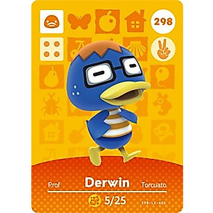 Derwin - Nintendo Animal Crossing Happy Home Designer Amiibo Card - 298