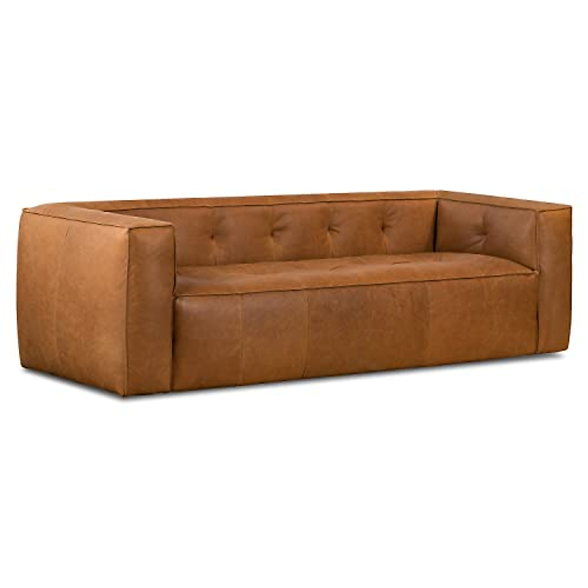 POLY & BARK Capa Sofa in Full-Grain Pure-Aniline Italian Tanned Leather in Saddle Tan