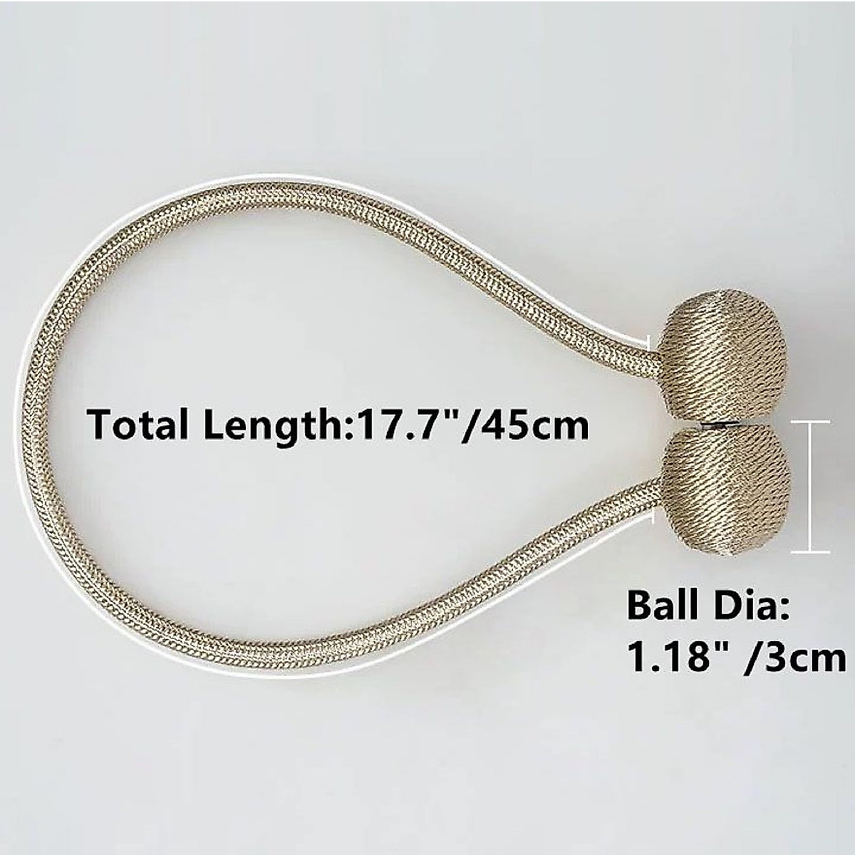 4Pack Curtain Tiebacks - Magnetic Curtain Tiebacks, European Style Convenient Drape Tie Backs，No Tools Required for Christmas Home Holiday Décor (Rice Red, 4)