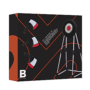 Black Series Axe Throwing Target Set, Includes 3 Axes & Bristle Target, Lightweight Plastic Axes with Blunted Edges, Safe for Indoor & Outdoor Use, Fun Party Activity Game