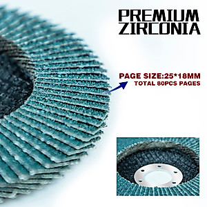 Sali 100 Pack Zirconia Flap Disc 40 Grit 4.5" x 7/8-Inch Sanding Disc Bevel Type #29 Premium and Industrial Grade Angle Grinder Grinding Wheel High Performance Edge Grinding