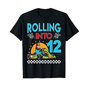 Rolling into 12 Go Kart Racing Go-Kart 12th Birthday Racing T-Shirt