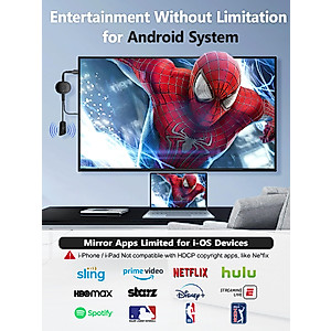 TIMBOOTECH Wireless HDMI Display Adapter 4K - Wireless HDMI Receiver Dongle Adapter Streaming Video & Audio for Meetings, Education, PPT, Home Theater, Parties, Plug and Play, Mirror & Extend Mode