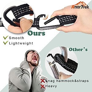 AnorTrek Camping Hammock with Mosquito Net, Double & Single Lightweight Portable Hammocks with Tree Straps, Parachute Hammock for Camping, Backpacking