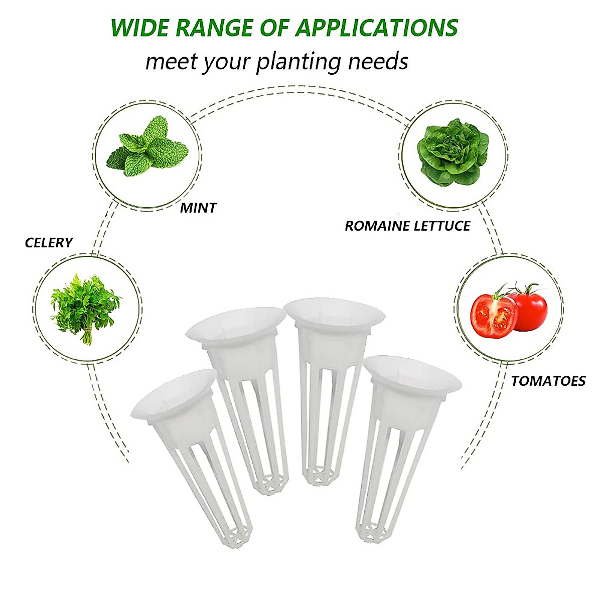 50 Pack Grow Baskets for Hydroponic Growing System, Seed pods Basket Compatible with aero Garden Grow Sponge Starter pods
