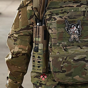 TOPTACPRO Tactical Radio Pouch MOLLE Radio Holster Compatible with 148/152 MPU5 Baofeng Radio Case Bag Walkie Talkies Rifle Mag with Elastic Cord 500D Nylon (Multi-camo)