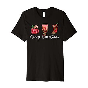 Merry Christmas Drink Hot Chocolate Stocking Stuffer Pajamas Premium T-Shirt