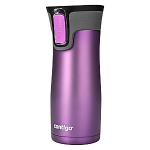 Contigo West Loop Stainless Steel Vacuum-Insulated Travel Mug with Spill-Proof Lid, Keeps Drinks Hot up to 5 Hours and Cold up to 12 Hours, 16oz Bright Lavender