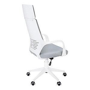 Monarch Specialties I 7270 Office Chair, Adjustable Height, Swivel, Ergonomic, Armrests, Computer Desk, Work, Metal, Fabric, White, Grey, Contemporary, Modern