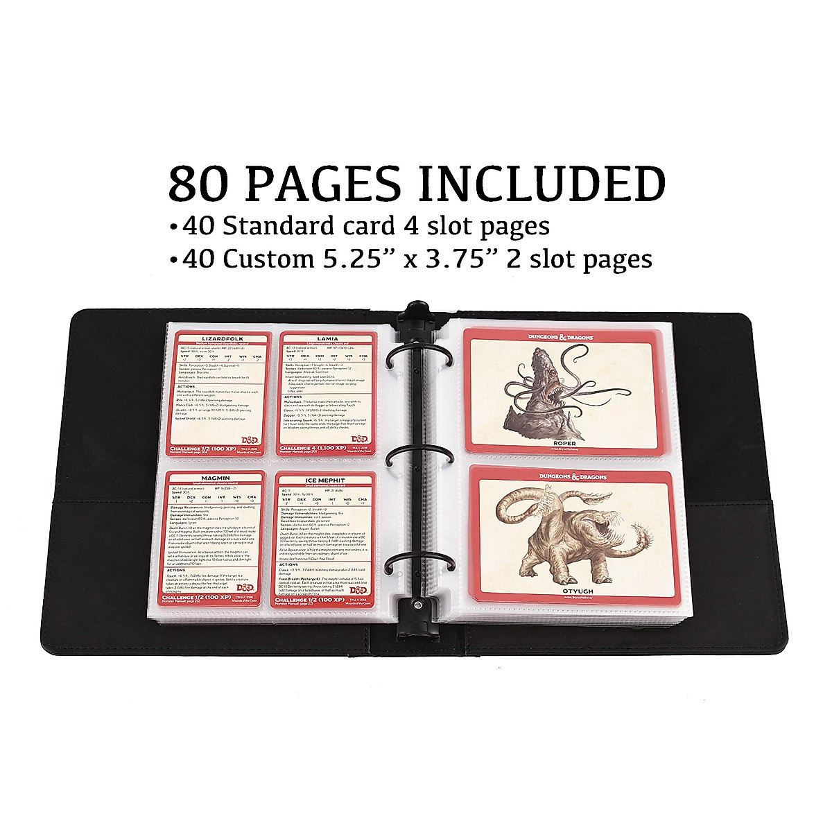 Forged Dice Co. Curiosities Cache Monster Card & Spellcard Organizer Binder with Pages - Black