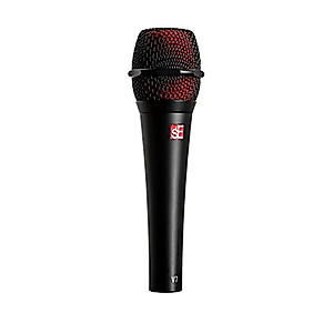 SE Electronics V7 BLACK Studio Grade Handheld Supercardioid Microphone with Shock Mount (Black)