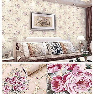 Simplemuji Light Yellow Floral Decorative Wallpaper Removable Self Adhesive for Kitchen Cabinets Closet Furniture Crafts Decor Sticker 45x250cm