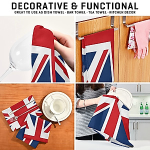 ALAZA British Flag London England Kitchen Towels Dish Bar Tea Towel Dishcloths 1 Pack Super Absorbent Soft 18 x 28 inches