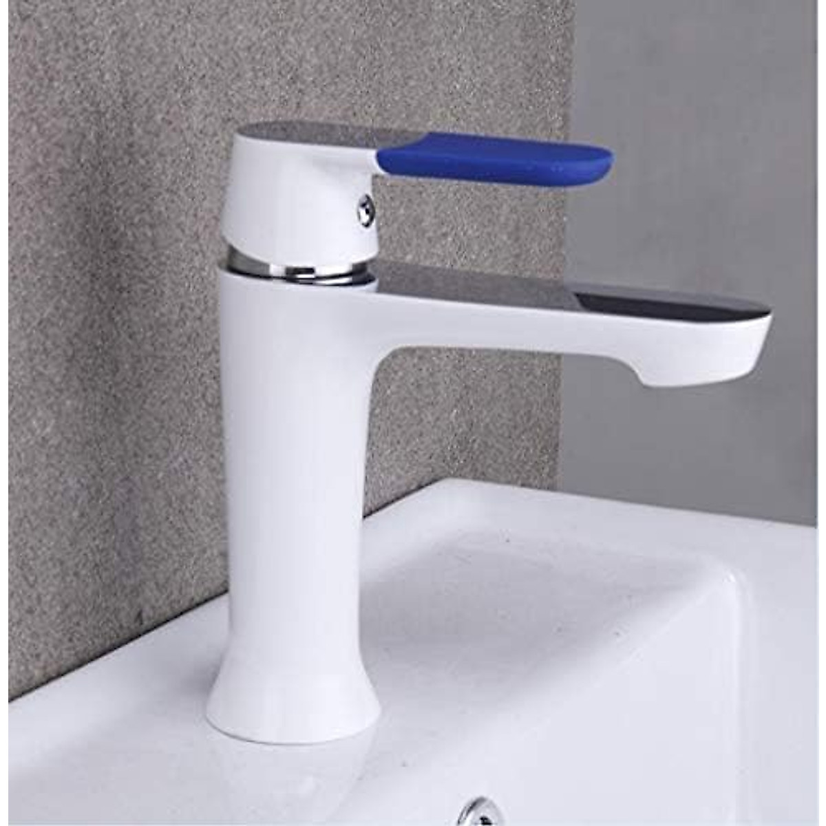 TECKI Kitchen Taps Bathroom Basin Sink Faucet Deck Mounted Bath Tap Cold and Hot Water Mixer Multi Color Handle Cover
