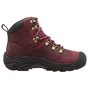 KEEN Women's Pyrenees Mid Height Waterproof Hiking Boots, Tibetan Red/Black, 9.5