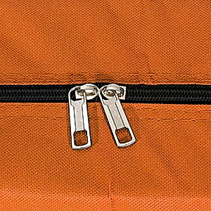 PATIKIL Storage Tote with Zippers, 125L Capacity Foldable Heavy Moving Tote Bags for Bedding Clothes, Orange