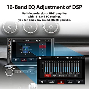 LXKLSZ Double din Car Stereo Compatible with Carplay/Android Auto with 7 inch Touch Screen Bluetooth/Mirror Link/Hands-Free Calling/FM/AM/EQ Rear View Camera