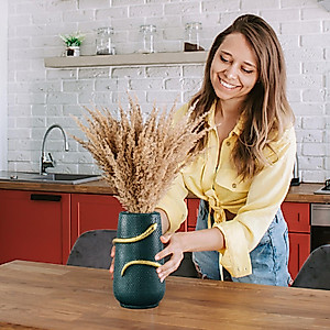 Flower Vase 8 Inch Green and Gold Snake vases for Decor, Unique Flower Vase for Bookshelf, Dinner Table, Living Room, Mantel, Halloween Decor (Upgraded) 1 pc.