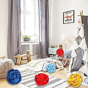 Xiashrk Knot Rose Ball Pillow, Decorative Flower Cushion Home Decor Plush Throw Knotted Pillow for Bed Couch, Household Throw Knot Pillow Floor Decorative Cushion for Home Living Room