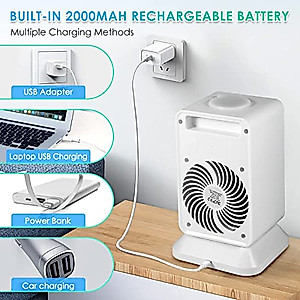 ValbEl Air Conditioners, 3-IN-1 Evaporative Personal Air Cooler Humidifier with Adjustable Angles w/3 Speeds, 350ML Mini Personal Air Conditioner Fan, USB Quiet Air Cooler for Room Office Desk Quiet