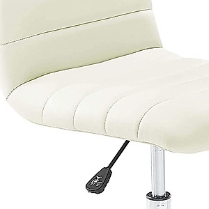Modway Ripple Ribbed Armless Mid Back Swivel Conference Office Chair In White