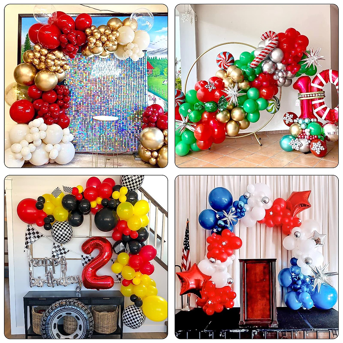 RUBFAC Red Latex Balloons, 100pcs 12 Inch Helium Balloons for Party Decoration Like Birthday Wedding Baby Shower Gender Reveal Valentine's Day (with Red Ribbon)