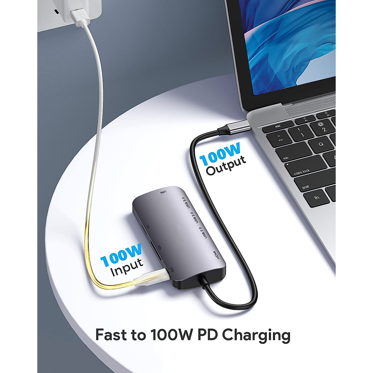 vilcome USB C Hub Adapter, 8-in-1 USB C Adapter,with 4K USB C to HDMI,SD/TF Card Reader and Ethernet,3 USB 3.0 Ports,87W Power Delivery,for MacBook Pro, iPad Pro 2019/2018, Pixelbook, XPS, and More