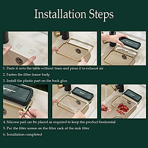 Kitchen Sink Filter Rack with 100 Pcs Sink Filter Mesh Bags, Foldable Sink Strainer Mesh Bag Stand Disposable Waste Garbage Net Shelf Anti-Clogging Filter Net Basket Holder