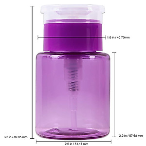 3oz Push Down Pump Dispenser Flip Top Cap Refillable Empty Bottle - Color: Purple - Lockable Travel Cosmetic Packaging Empty Bottle for Nail Polish Manicure