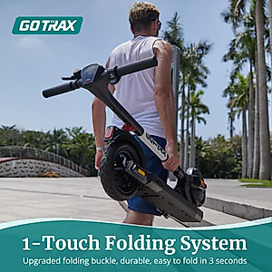 Gotrax APEX MAX Electric Scooter, 8.5" Pneumatic Tires, Max 19 Mile and 18Mph 350W Motor with Rear Single Shock, Bright Headlight and Taillight and Cruise Control, Foldable Escooter for Adult