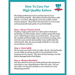 My First Chef's Knife for Children - (Royal/Navy) w/Protective Safety Sheath - German Stainless Steel - Curved Finger Shield - Choose from a variety of styles & colors! Kids Cooking Baking