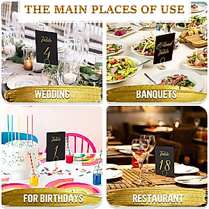 Black Wedding Table Numbers 1-30 with Gold Foil Letters - Table Number Cards 4x6 with Head & Gift Table - Wedding Numbers for Tables Card Stock Wedding Table Numbers for Tables - Wedding Reception