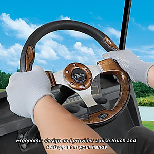 Roykaw Golf Cart Universal Steering Wheel Compatible with EZGO RXV TXT, Club Car DS Precedent Tempo, Yamaha G29 Drive Drive 2,Universal Design for Most Golf Cart