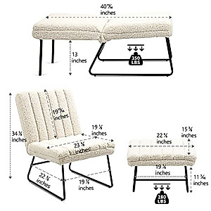 Homedot Living Room Chair Adjustable Backrest, Modern Accent Chair with Ottoman Foot Rest Comfortable Faux Velvet Recliner Chair with Footstool for Living Room,Reading Room