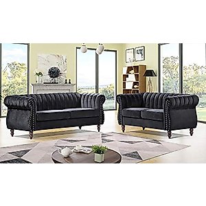 US Pride Furniture S5644-SF+LV Sofas, Black