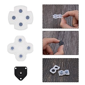 Micro Traders 3 Sets Conductive Silicon Button Pads Controller Button Replacement Repair Part Compatible with Sony Playstation 4 PS4 Controller