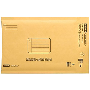 Scotch Bubble Mailer, 6 in x 9 in, Size #0, Kraft, 10/Pack (7913) Brown