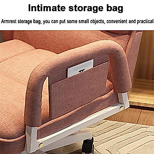MayNuo Office Chair Gaming Chair Computer Chair Home Computer Chair Ergonomic,High Back Swivel Chair Upholstered Desk Chair with Armrest,Adjustable Lifting Office Chair Recliner for Adult/Pink a/51*52