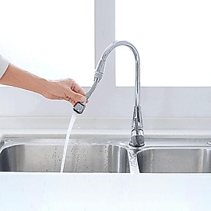 Silver Stainless Steel Faucet Sprayer Extension, Faucet Extension Tube, 360 Degree Rotation Faucet Extender,Sink Tap Extension Tube,Water Saving for Sink Tap Kitchen Bathroom Accessories Faucet Parts