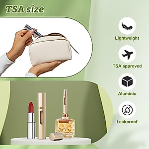 SixTmoon Perfume Atomizer Bottle, Portable Refillable Perfume Bottle Sprayer Leakproof, Travel Mini Size Cologne Sprayer for Men Women, 8ml (Black)