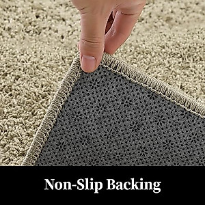 Zacoo 9x12 Area Rug Shag Rug for Living Room, Luxurious Large Shaggy Area Rug Non-Shedding Carpet Rug for Bedroom Shag Plush Rug Thick Aceent Rug Carpets for Home Decor, Taupe, 9' x 12'