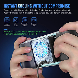 IFYOO Mobile Game Controller + Active Cooling Fan Phone Radiator Grip, Compatible with iPhone/Android Phone, For PUBGG/Fortnitee/Call of Duty Mobile Games, Cooler Gaming Case Triggers L1R1 Buttons