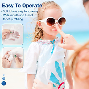 TUZAZO 15pcs Travel Pouches for Toiletries, TSA Approved, Refillable Empty Travel Size Containers, Small Squeeze Pouches Travel Bottles for Shampoo Conditioner Lotion Soap Liquids