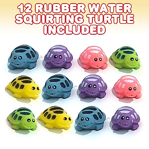 ArtCreativity Rubber Water Squirting Turtles, Pack of 12, Bathtub and Pool Toys for Kids, Safe and Durable Water Squirters, Birthday Party Favors, Goodie Bag Fillers